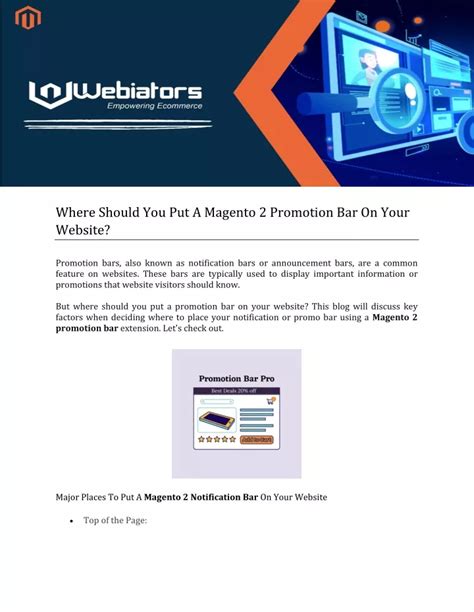 Ppt Where Should You Put A Magento 2 Promotion Bar On Your Website Powerpoint Presentation