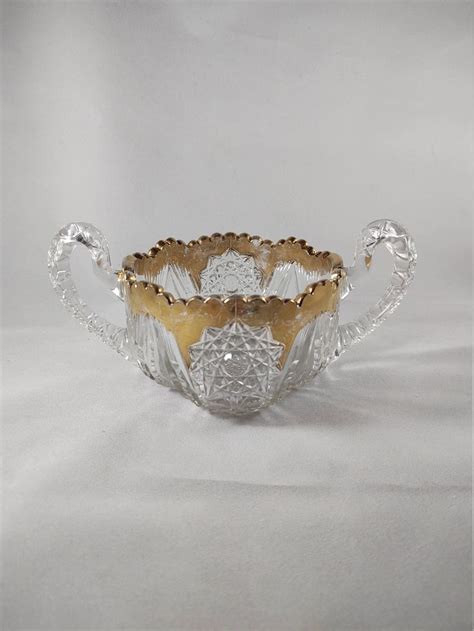 Antique Indiana Glass Success Open Sugar Bowl Etsy Indiana Glass