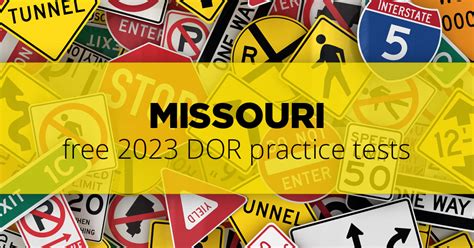 FREE Missouri DOR Road Signs Permit Practice Test 2022 MO