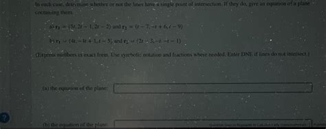 solved in each case determine whether or not the lines have