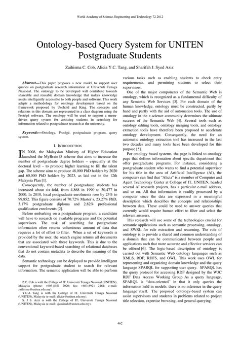 Pdf Icose12 Ontology Based Query System For Uniten