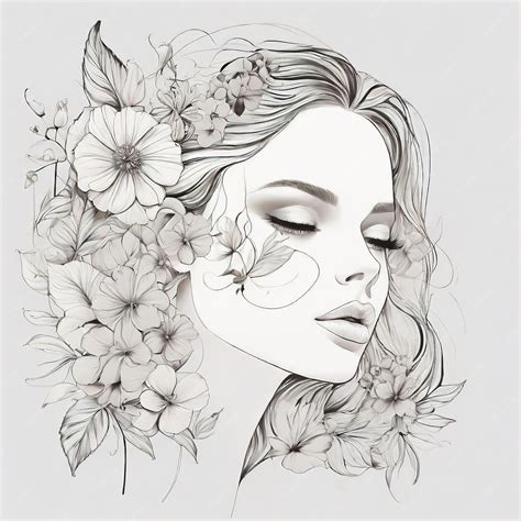 Premium Photo Abstract Female Face In One Line Minimalism Abstract