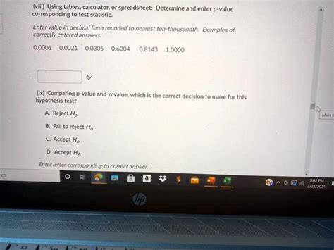 Solved Viii Using Tables Calculator Or Spreadsheet Determine And