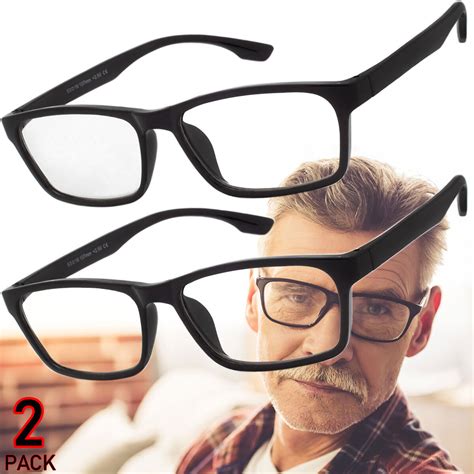 Reading Glasses Mens Womens Reading Glasses 2 Pack Square Frame Readers
