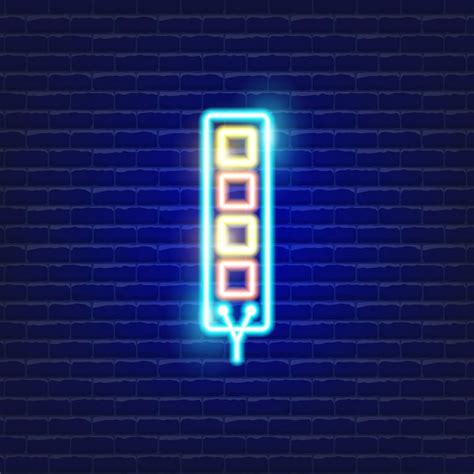 Icono De Neón De Luz De Tira Led Concepto De Electricidad Ilustración