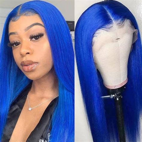 20 Royal Blue Lace Front Wig Human Hair For Sale 2024 Update