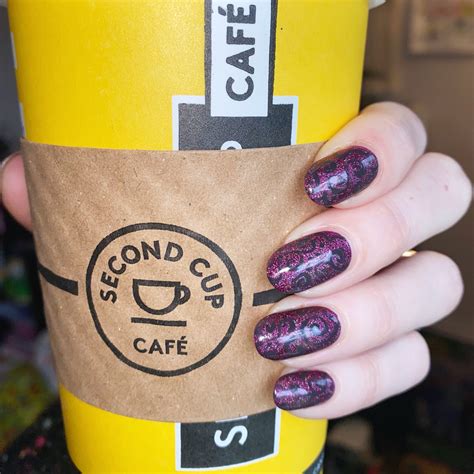 Sparkly Holographic Swirls Coffee And Nail Polish