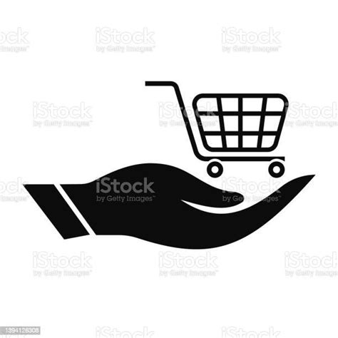 핸드 카트 로고 디자인 손 콘셉트 벡터가 있는 카트 로고 손및 카트 로고 디자인 Brand Name Mobile Payment에