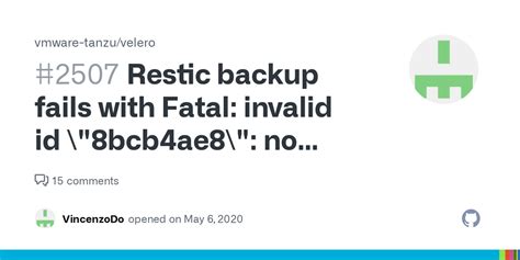 Restic Backup Fails With Fatal Invalid Id 8bcb4ae8 No Matching ID