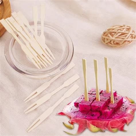 Compost Disposable Bamboo Fruit Mini Fork Mini Fork And Fruit Mini