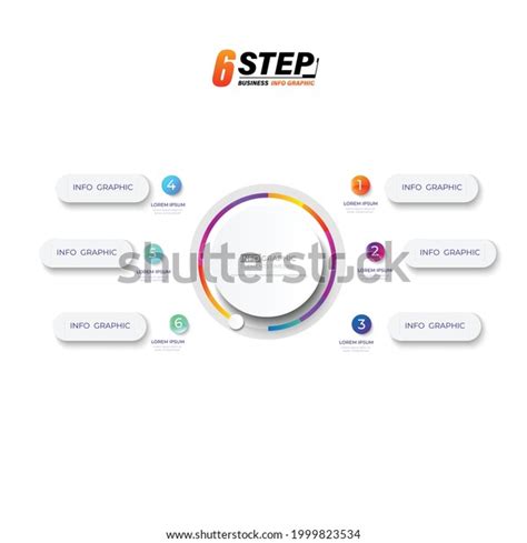 6 Step Circle Chart Origami Paper Stock Vector Royalty Free