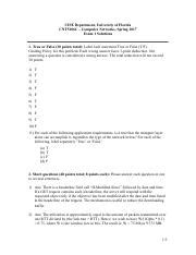 Midterm Sol CISE Department University Of Florida CNT C Computer Networks Spring Exam