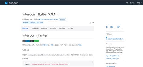 Pub Dev Is Showing Tag On The Readme Issue 160 V3rm0n Intercom