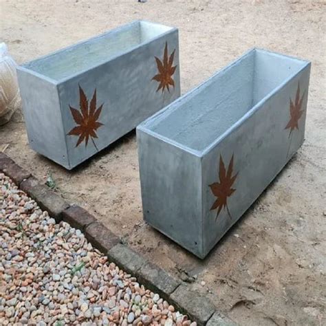 Gray Rectangular Cement Large Planter At Rs 5000 Rectangular Planter