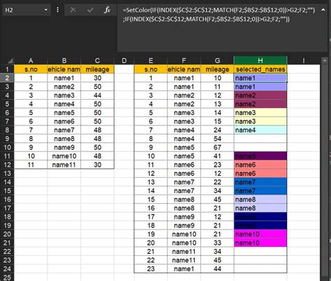 conditional formatting by comparing dynamic values excel stack overflow