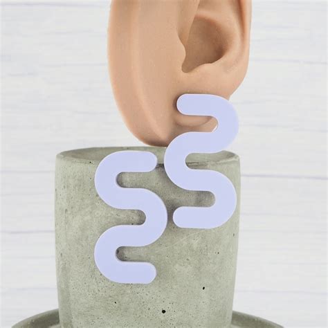 Large Matte Lilac Squiggle Stud Earrings In 2024 Squiggles Stud