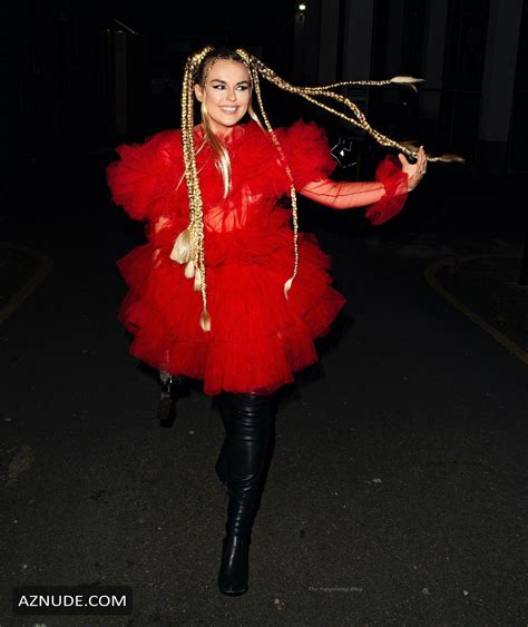 Tallia Storm Sexy Spotted Braless After Filming In London Aznude