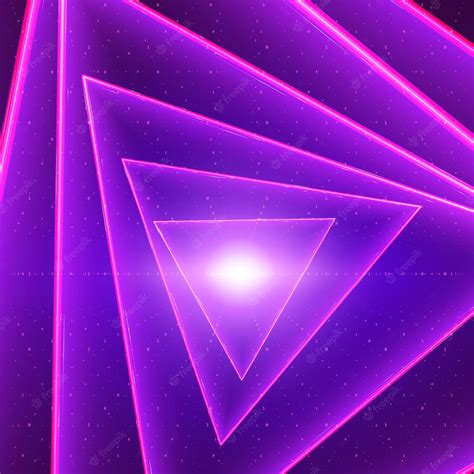 Premium Vector Data Flow Visualization Background Triangle Glowing Twisted Tunnel Of Violet