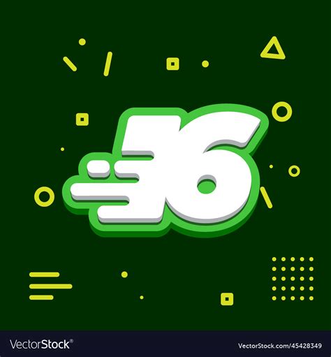 Number 16 3d Fast Icon Royalty Free Vector Image