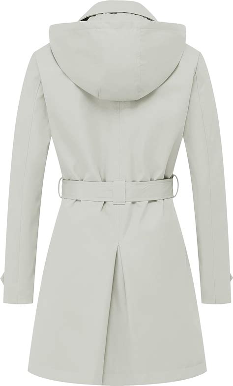 Creatmo Us Womens Trench Coat Double Breasted Classic Lapel Overcoat