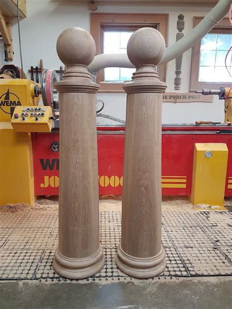 These Large Custom Made Newel Posts Are Made In White Oak They Are