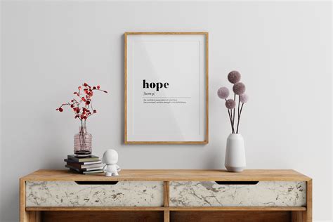 Hope Definition Wall Art Printable Digital Downloadable Etsy
