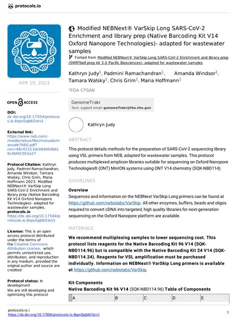 Pdf Modified Nebnext® Varskip Long Sars Cov 2 Enrichment And Library