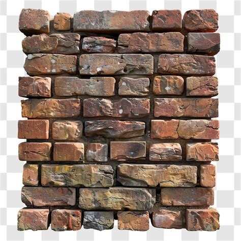 Stack Of Bricks Wall On White Background Render Ultra Premium Ai Generated Psd
