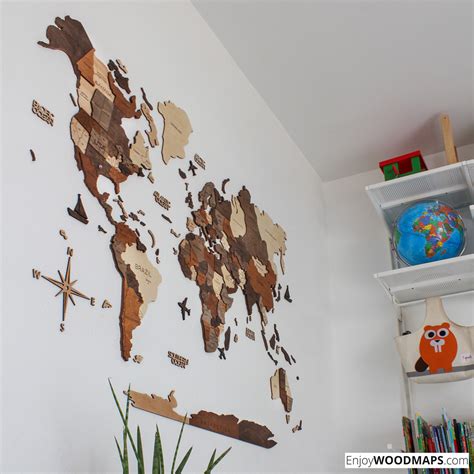 3D Wooden World Map Enjoy Wood Maps