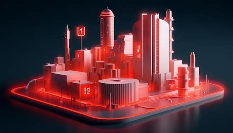 Premium Ai Image A Red Model Of A Model Of A Building With The Number