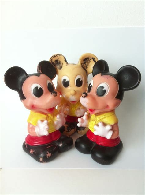 Mickey Mouse Vintage Rubber Toys Ledraplastic 1979 Vintage Toys Disney Illustration Disney
