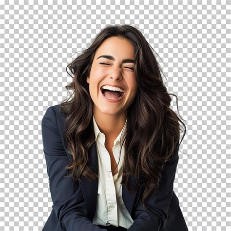 Jovem E Bela Mulher De Neg Cios Morena Sorrindo E Rindo Com As M Os Em Movimento Psd Premium