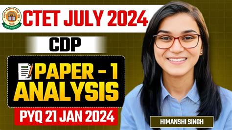 Ctet July 2024 Cdp Previous Year Paper Analysis By Himanshi Singh