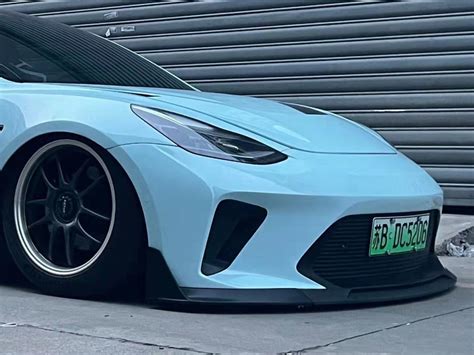 Robot Tesla Model 3 Hacker Narrow Body Front Bumper And Front Lip Aero Carbon Uk