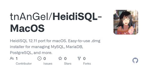 Github Tnangelheidisql Macos Heidisql 1211 Port For Macos Easy To Use Dmg Installer For