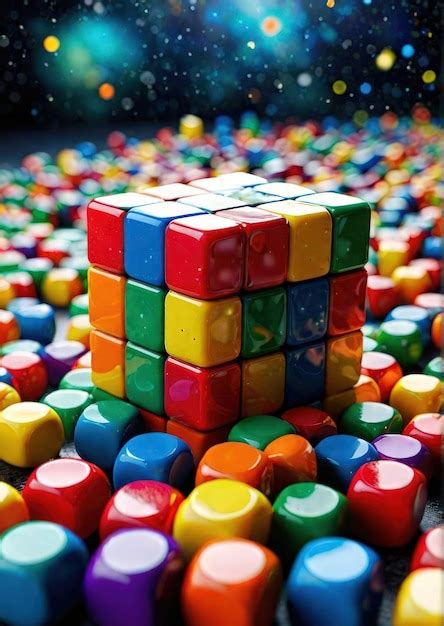 Premium Photo Aigenerated Geometric Abstract Art Rubiks Cube