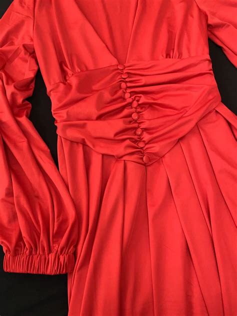 Plunge Ruched Lantern Sleeve Dress Lantern Sleeve Dress Lantern