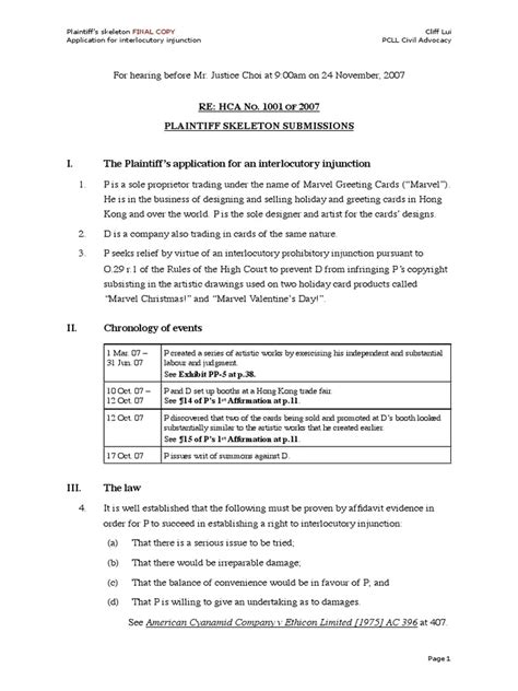 Application For Injunction Damages Copyright Infringement