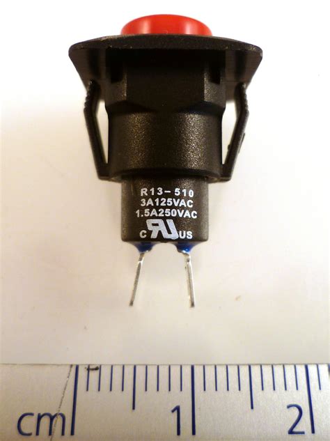 Sci R13 510 Red Panel Mount Push Button To Make Switch 1 5a 250v Om0540 Rich Electronics