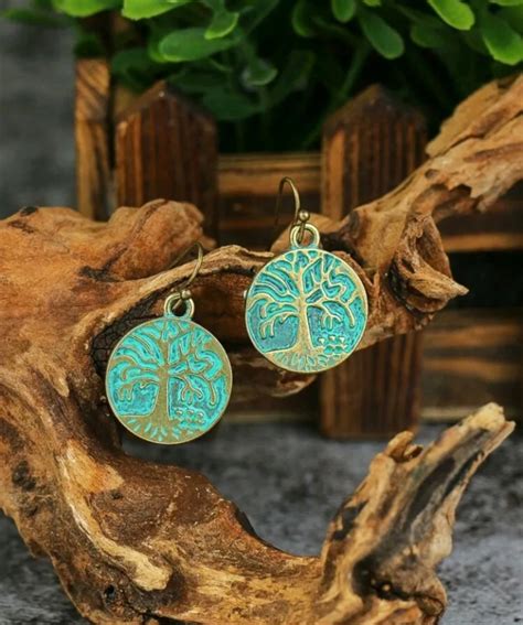 Aretes árbol de la vida Luna Mandala