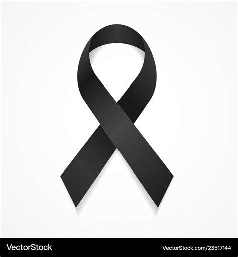 Realistic Detailed 3d Black Mourning Symbol Vector Image
