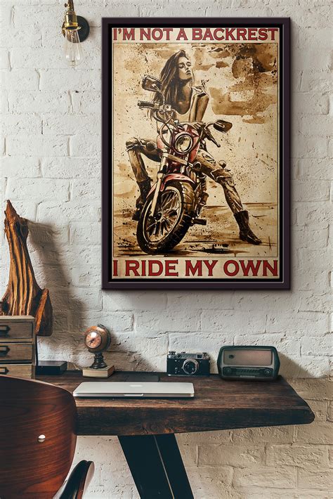 Biker Girl Im Not A Backrest I Ride My Own Canvas Framed Matte Canvas
