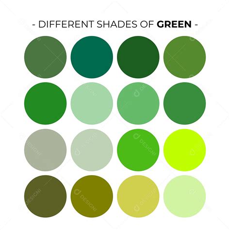 Paleta De Cores Diferentes Tons De Verde Ilustração Vetor Eps Download
