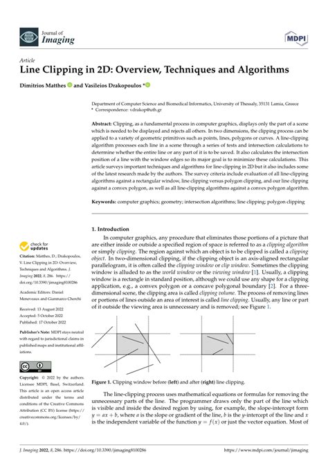 pdf line clipping in 2d overview techniques and algorithms