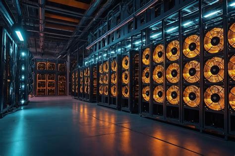 Bitcoin Mining Farm Premium AI Generated Image