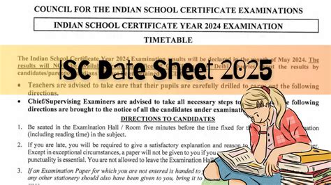 Isc Date Sheet 2025 Out Check Official Class 12 Isc Exam Dates Download Pdf