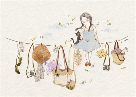 분당 취미미술 감성 일러스트 수채화 색연필화 초록담쟁이 작품감상 네이버 블로그 Cute art Painting illustration
