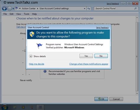 Guide How To Customise Uac In Windows 7 Technology