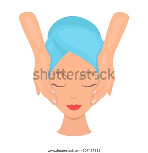 Facial Massage Icon Cartoon Style Isolated Stock Vector Royalty Free