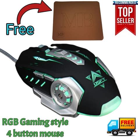 Gaming Mouse Rgb Super Fast Six Button Dsfy X9 Mouse 4 6 Button 5500